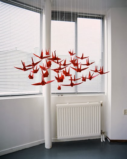 Esly kreatív blog: Origami daru dekoráció