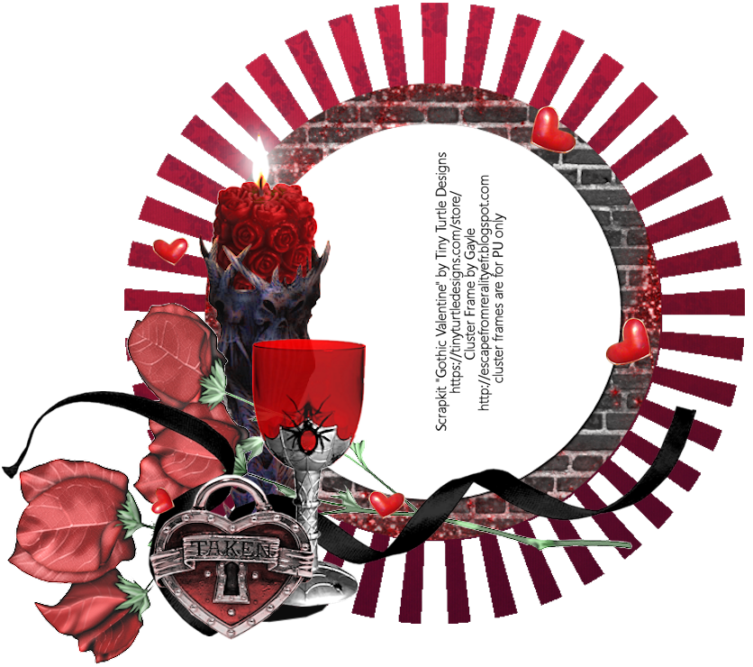 Escape From Reality Blog: FTU 'Goth Valentine' Cluster Frames TTD