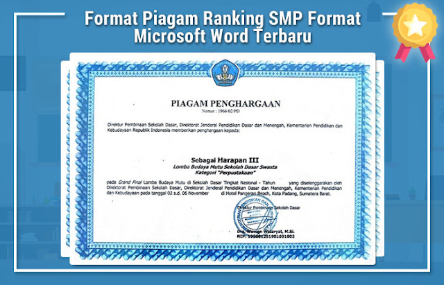 Format Piagam Ranking SMP Format Microsoft Word Terbaru - Ujian Sekolah ...