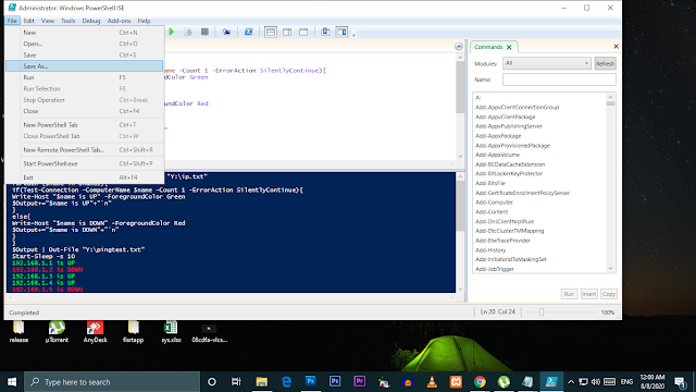Script To Ping Multiple Ip Addresses And Host Names Using Powershell