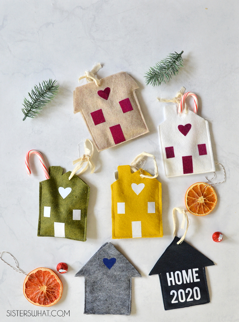 DIY Felt Houses Pattern and Christmas Gift - Sisters, What!