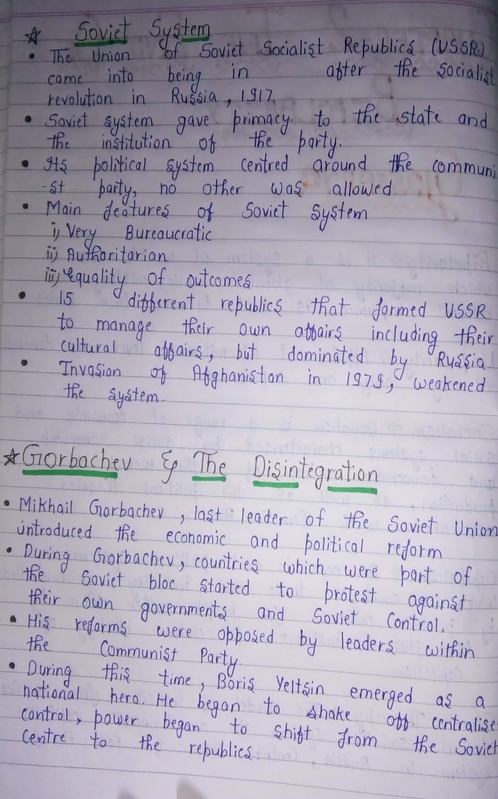 Studyship with Krati: CLASS 12TH POLITICAL SCIENCE NOTES
