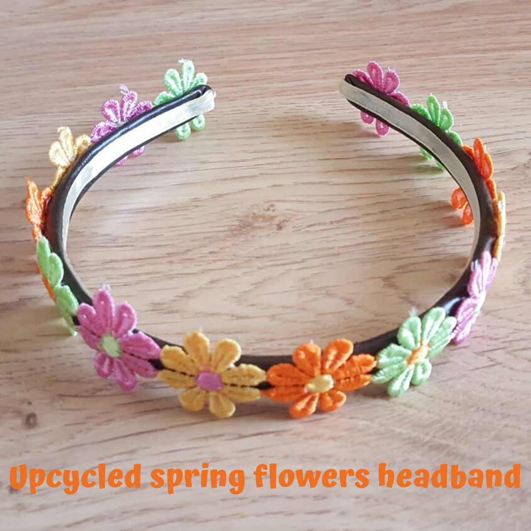 Upcycled spring flowers headband |Keeping it Real