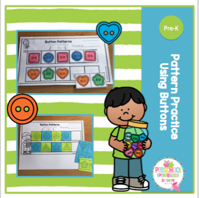 Pattern Practice Using Buttons Worksheets ~ Preschool Printables