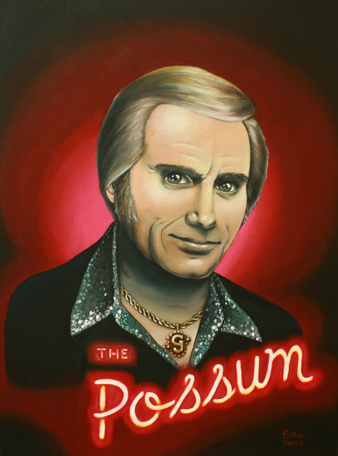 paintings and drawings by erika jane: my new painting of George Jones!