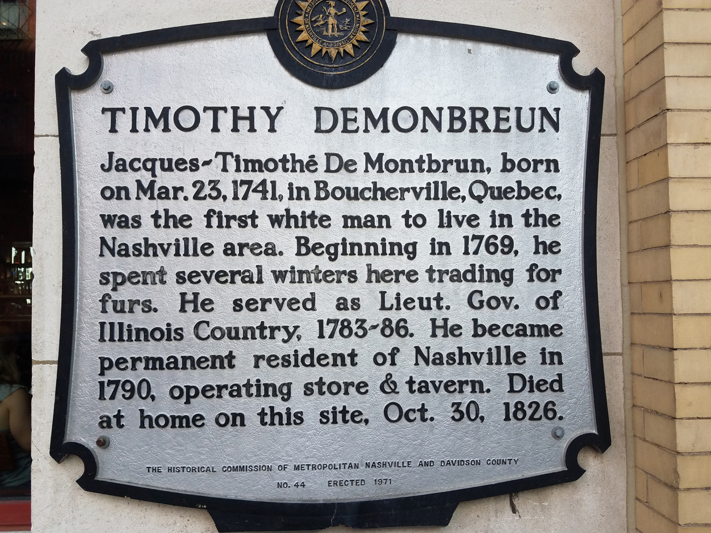 Nashville History: Where is Timothy Demonbreun, Sr.?