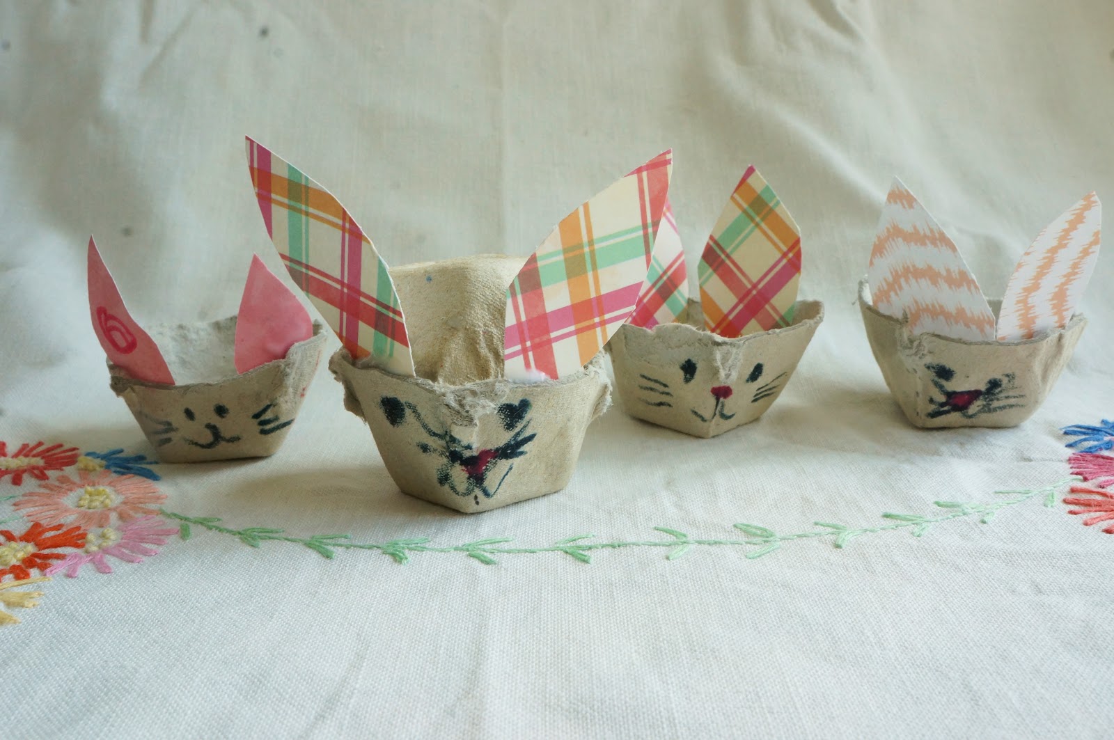 June November: EGG CARTON RABBITS AND FLOWERS