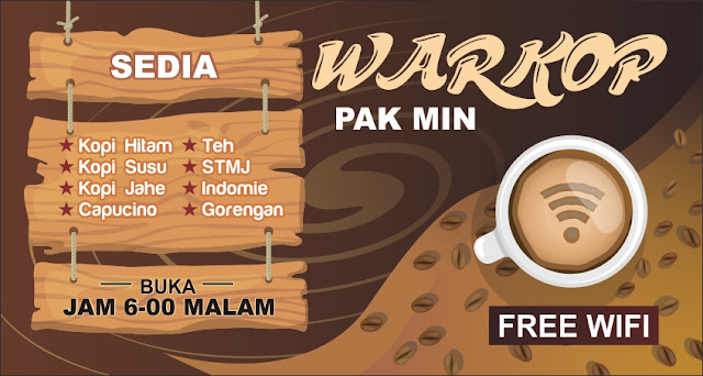 Download Template Banner Warkop Vektor CDR - Masvian