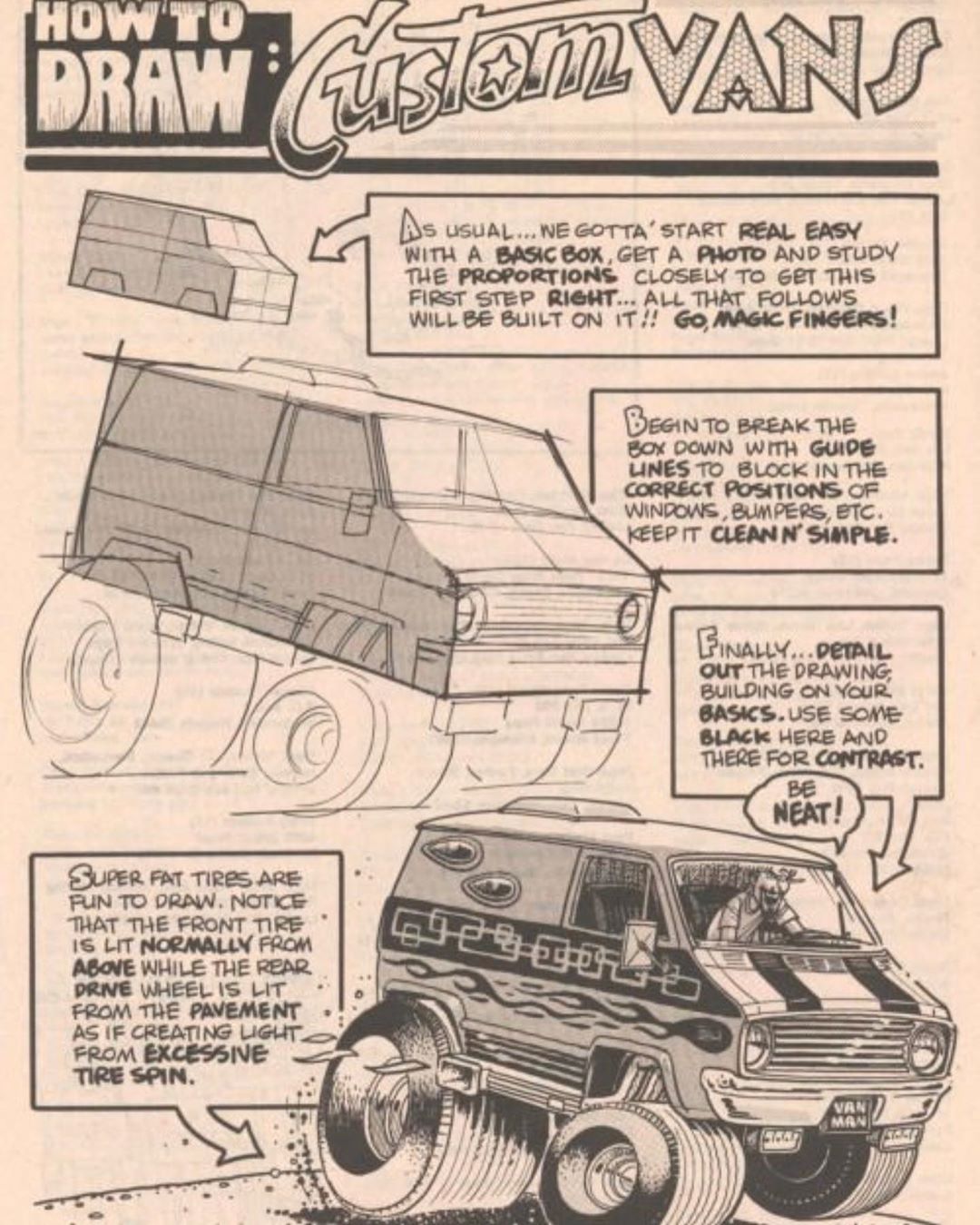 Bedford CF2 Van: How to draw: Custom Vans