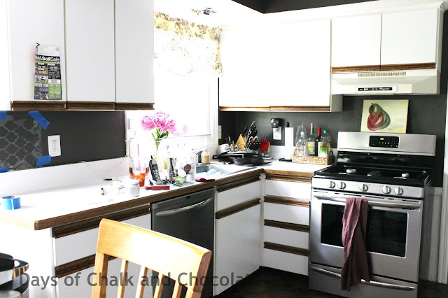 Easy DIY Self-Adhesive Faux Tile Backsplash | Days of Chalk and Chocolate