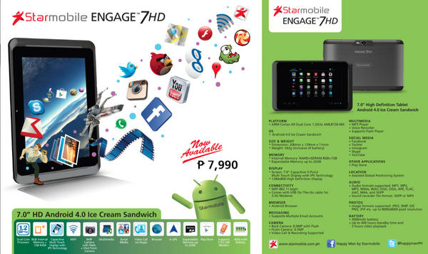 Star Mobile Engage 7HD Android 4.0 Tablet Specs and Price
