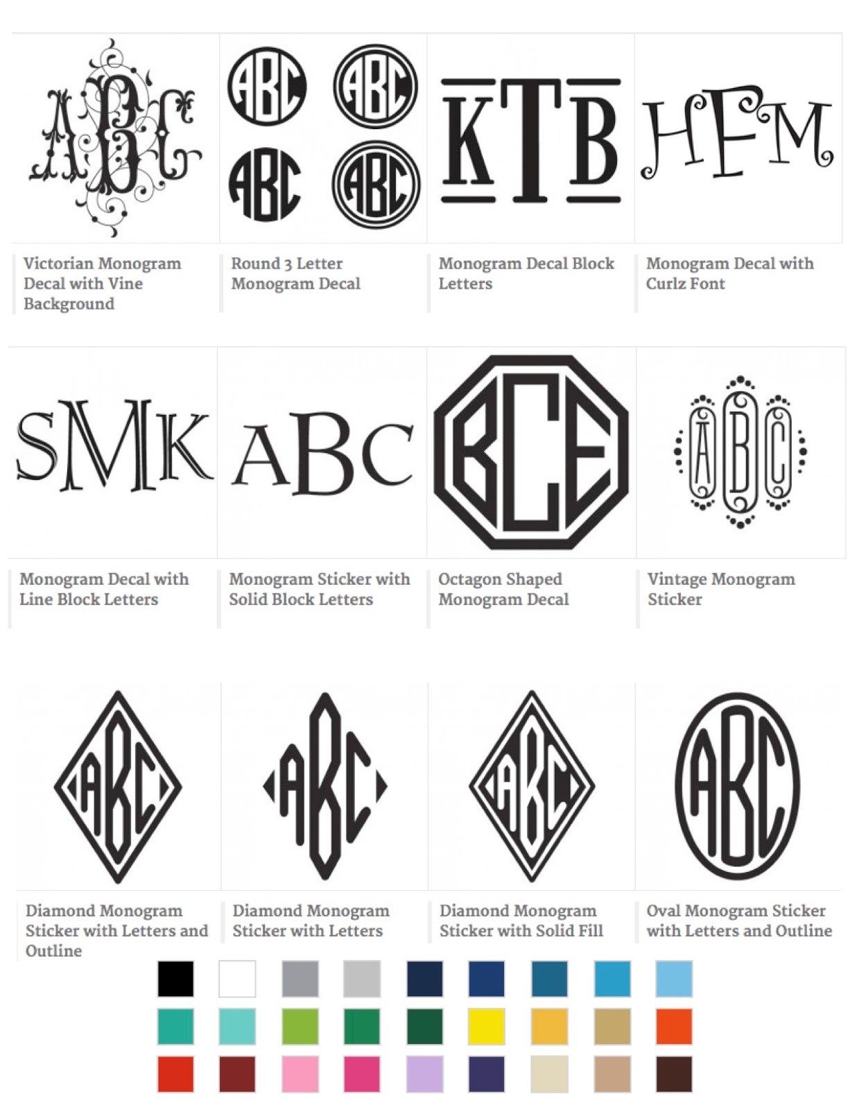 Foxtrot Musings...: Vinyl Monogram Stickers