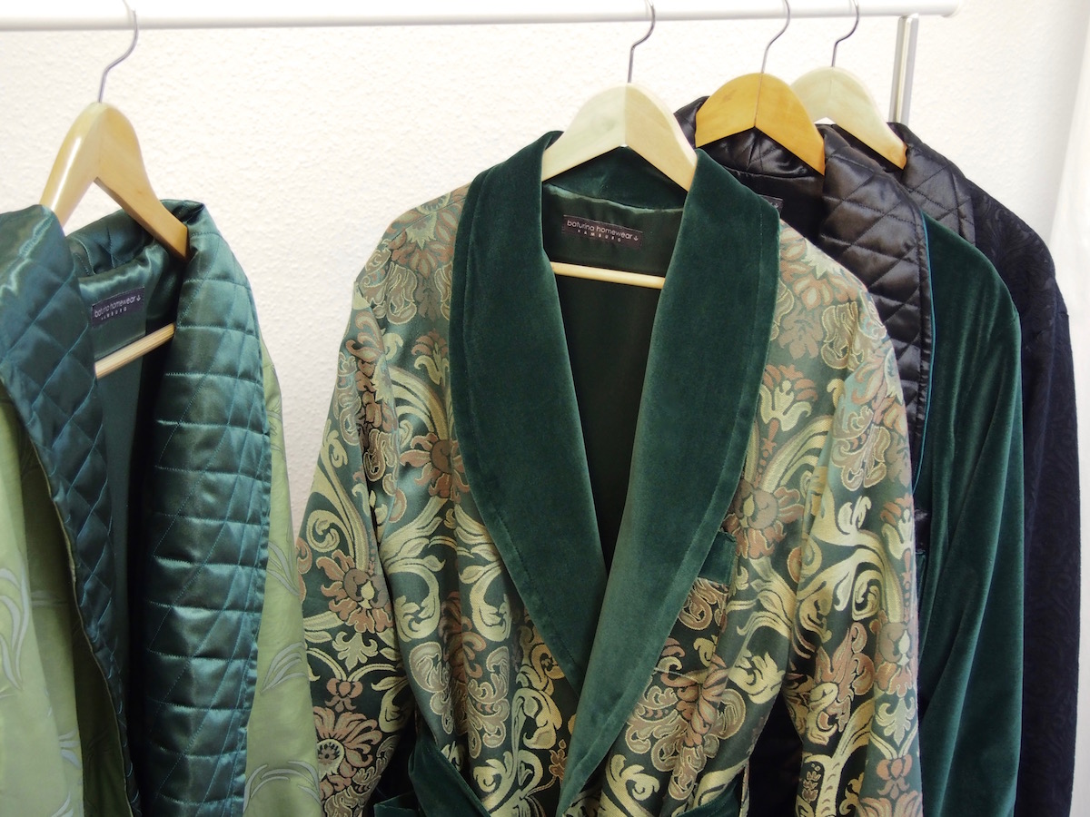 Floral and Paisley Jacquard Silk Quilted Dressing Gowns for Men