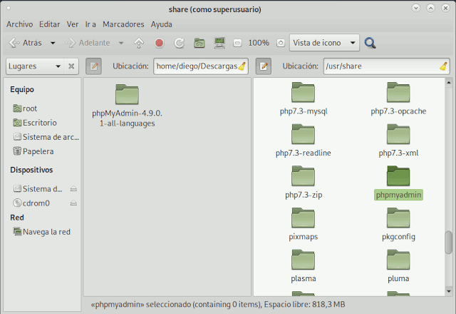 UsuarioDebian: phpmyadmin en Debian 10