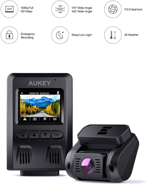 Review AUKEY DR02D-USA Dual Dash Cam Car Camera