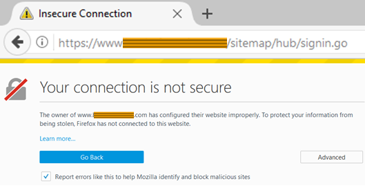 From The Helpdesk: "Your connection is not secure"