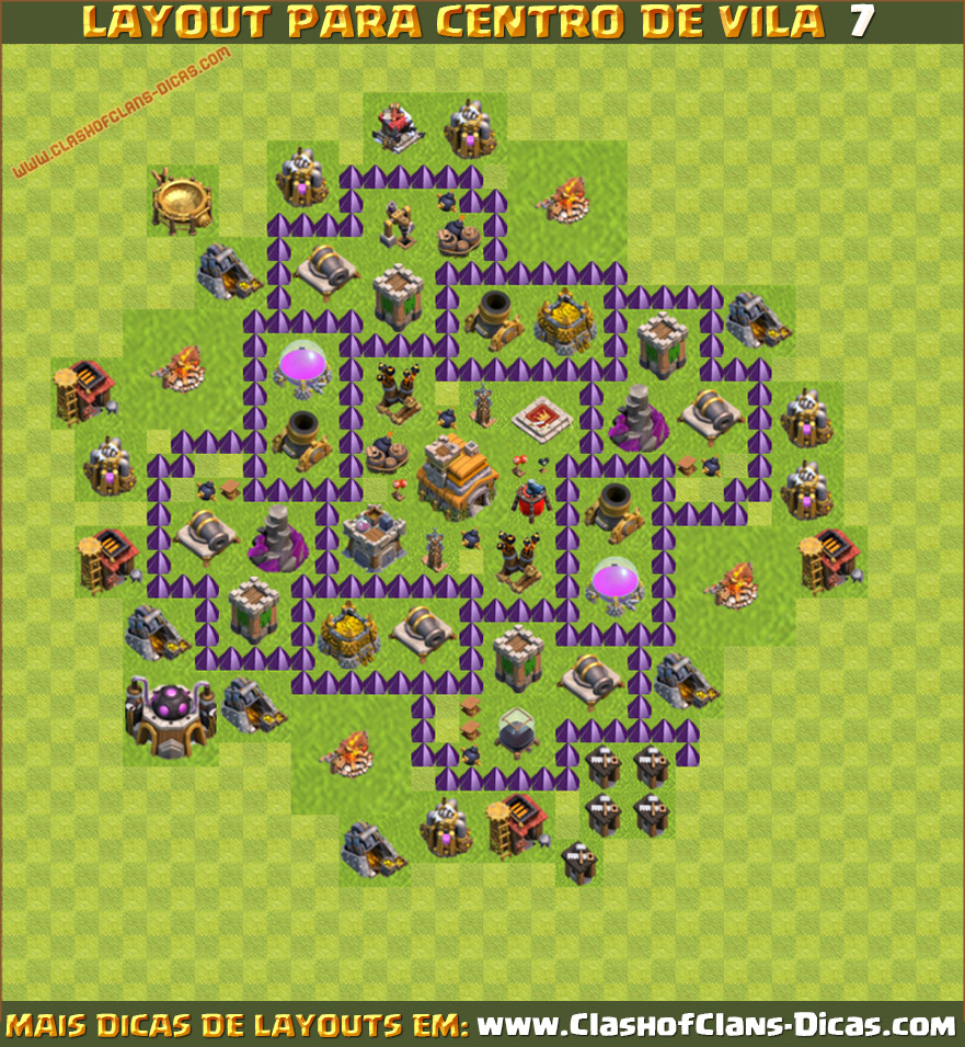 Layouts de CV7 para Clash of Clans - Clash of Clans Dicas, Gemas Grátis ...