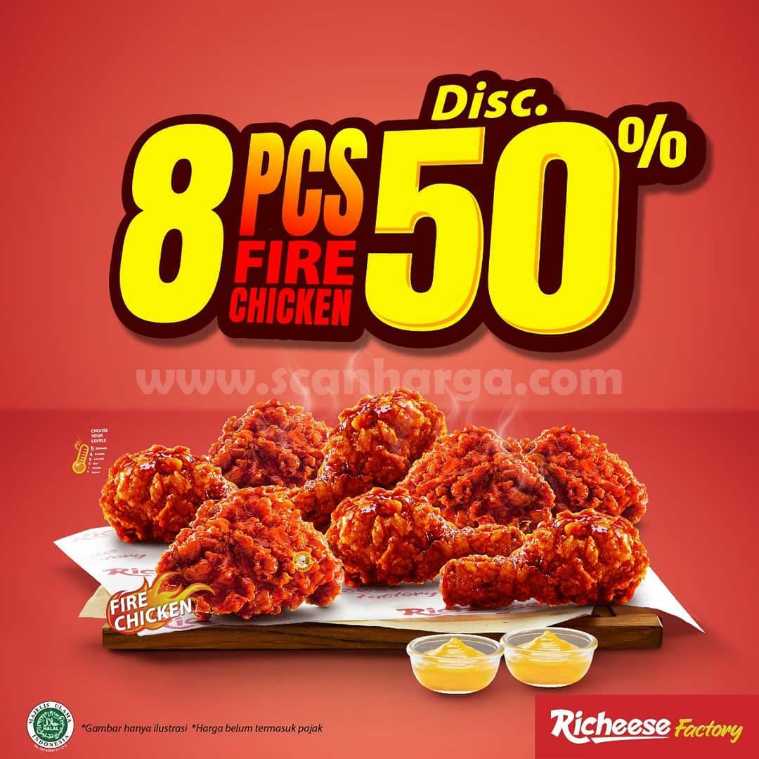 Richeese Factory Promo 8 pcs Fire Chicken Diskon 50% - scanharga