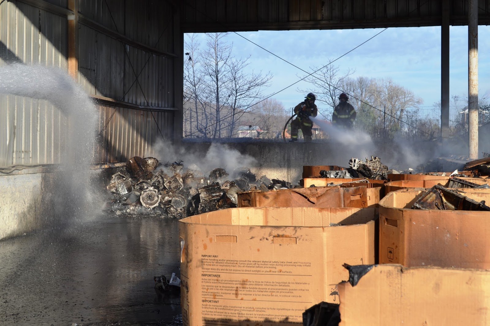Aluminium Plant Safety: "caught the boxes and pallets on fire"