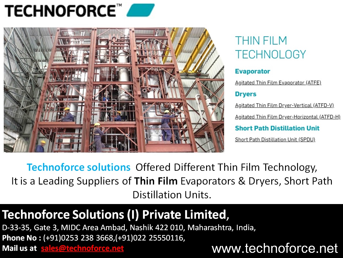 THIN FILM TECHNOLOGY : AGITATED THIN FILM EVAPORATOR (ATFE) | AGITATED THIN FILM DRYER (ATFD ...