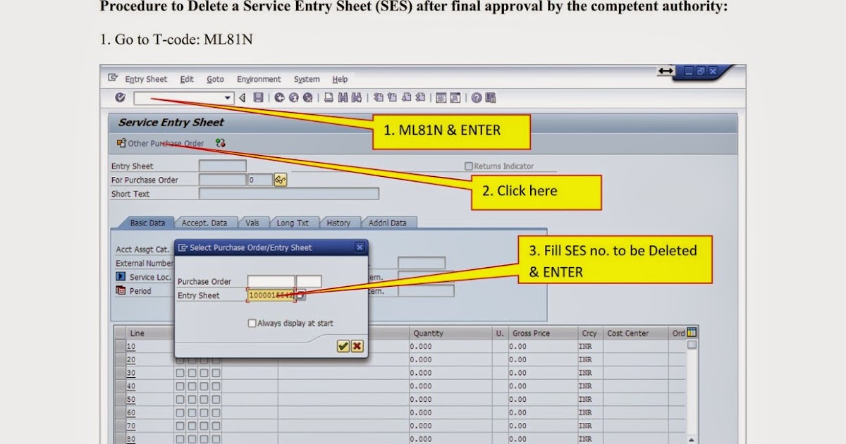SAP PM, MM module tips for BSNL ERP End users: How to Delete a Service ...
