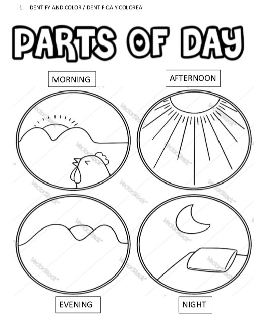 Helen's World Jº 2021: WEEK 7: Parts of day/ Partes del día