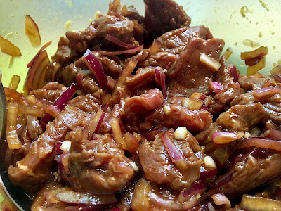 Rinderstreifen mariniert