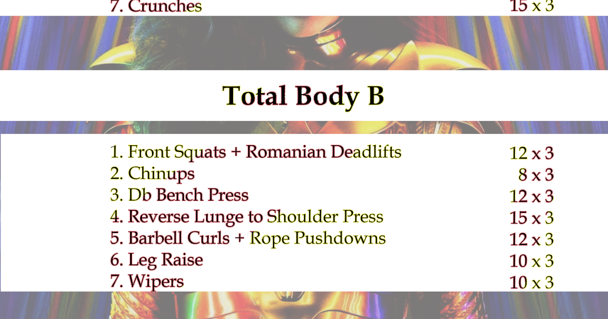 Gal Gadot workout routine PDF | Wonder Woman 1984 Workout - Beaxt Training
