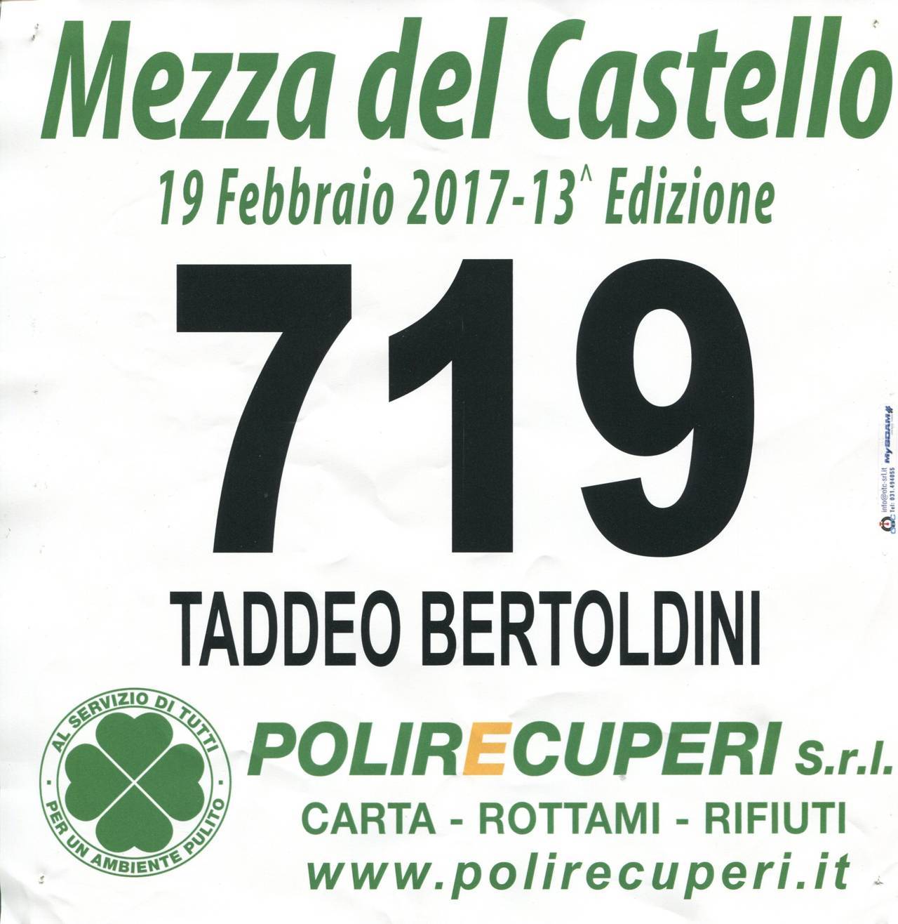 Taddeo Bertoldini (dol Piro): 13° Mezza maratona del Castello (Vittuone ...