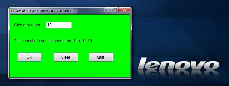 Free Programming Source Codes And Computer Programming Tutorials Sum Of Even Numbers In Visual