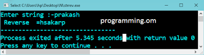 Program in C++ to reverse a given string