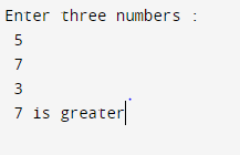 C Program to check the greatest of three numbers
