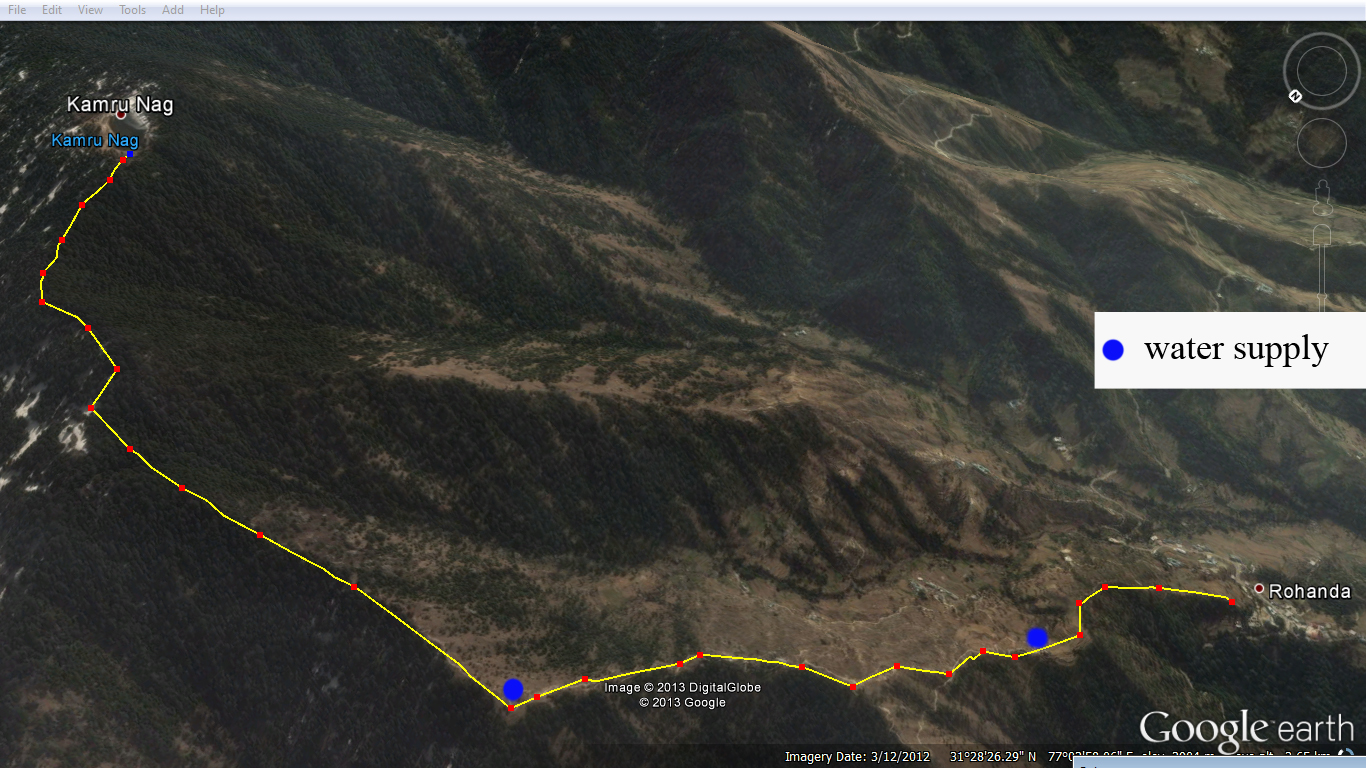 Kamrunag trail: kamrunag lake