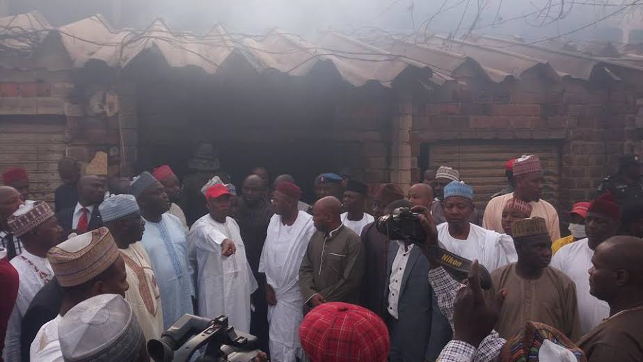 Photos of Kano State Governor visits Sabon Gari market gutted by fire ...
