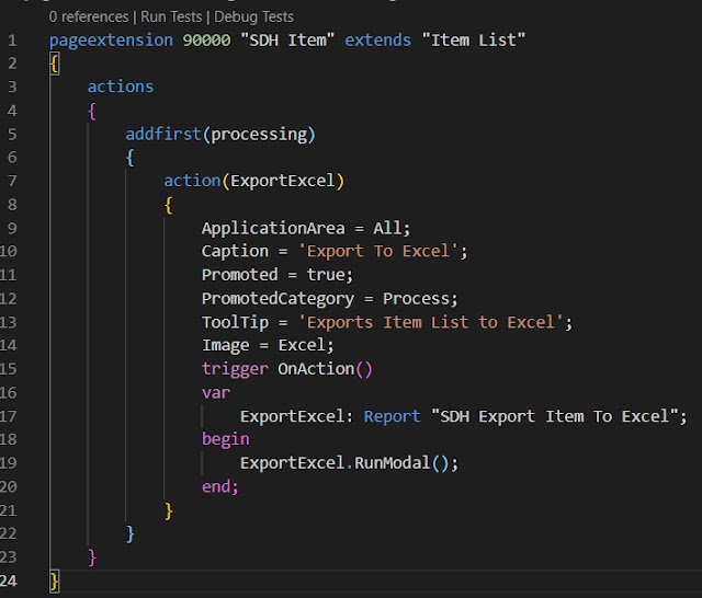 #msdyn365bc - Export To Excel Report.