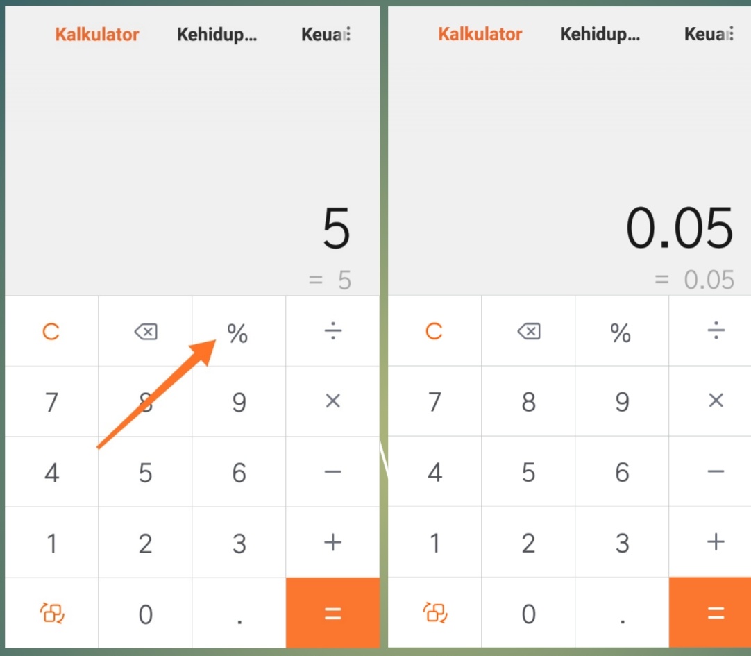 cara menghitung persen online