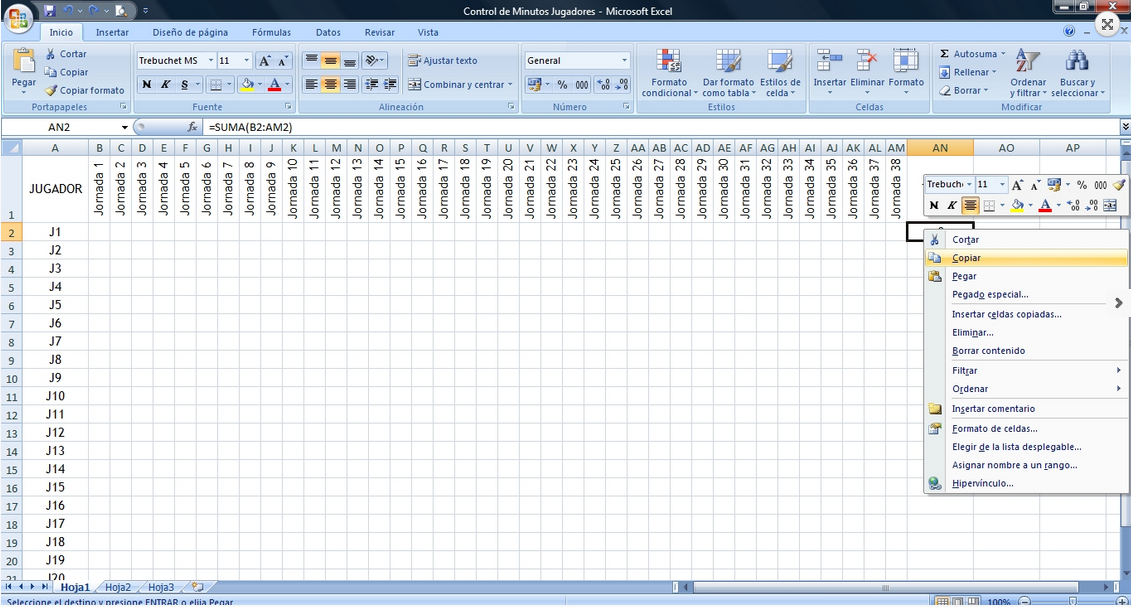 TECNOLOGÍA PARA EL MÍSTER - SOCCER COACH TECHNOLOGY: Control de datos ...