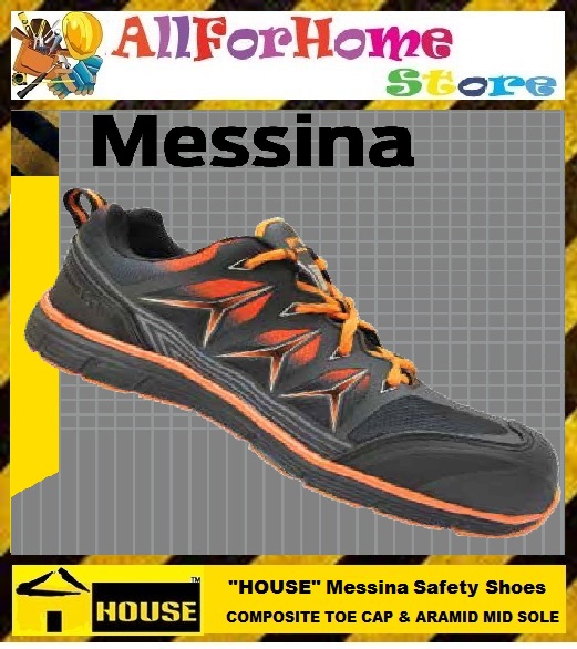 ALL FOR HOME STORE: "HOUSE" MESSINA Low Cut Safety Shoes