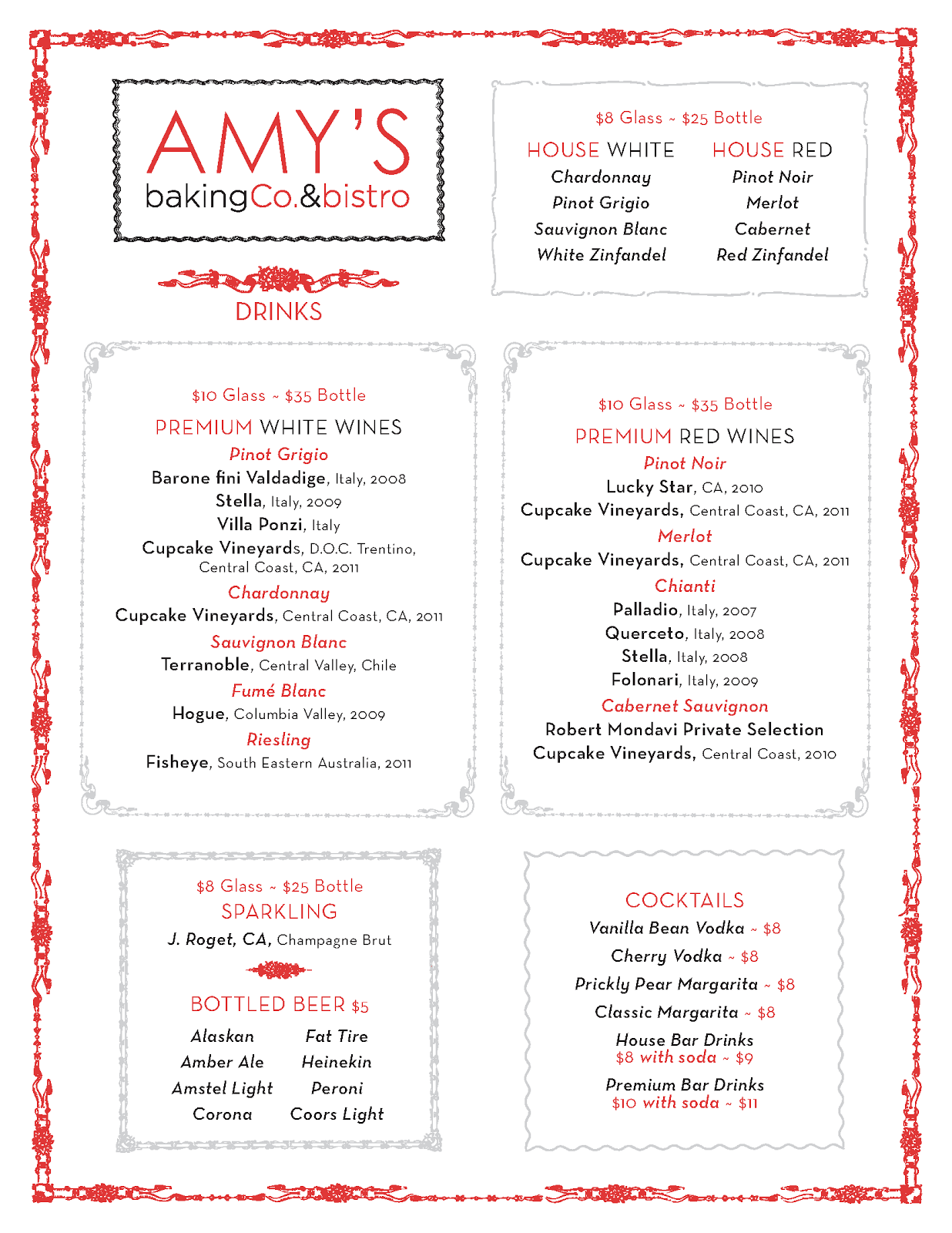 Usen Gandara Art/Design: Amy's Logo and Menus