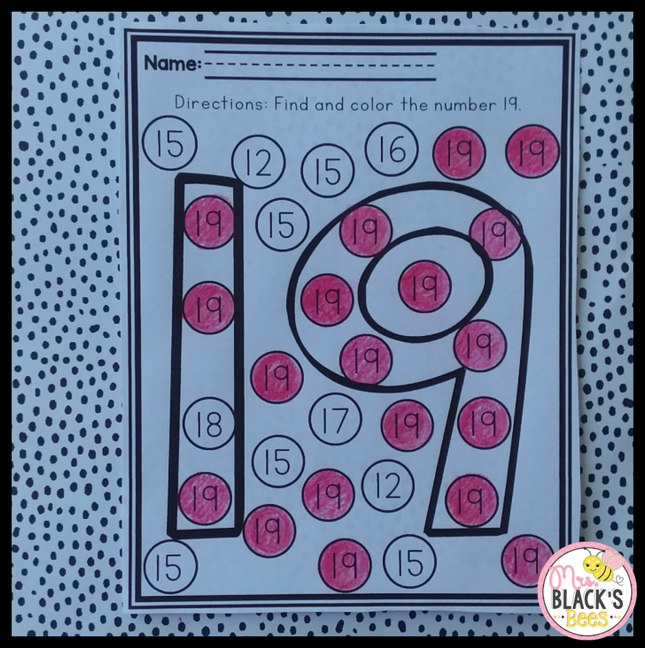 Search and Find Teen Numbers | Mrs. Black's Bees