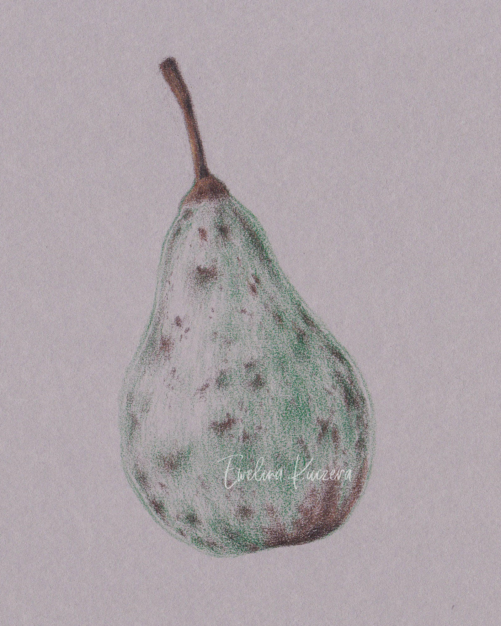 How to draw a pear with colored pencils - Step by step tutorial ...
