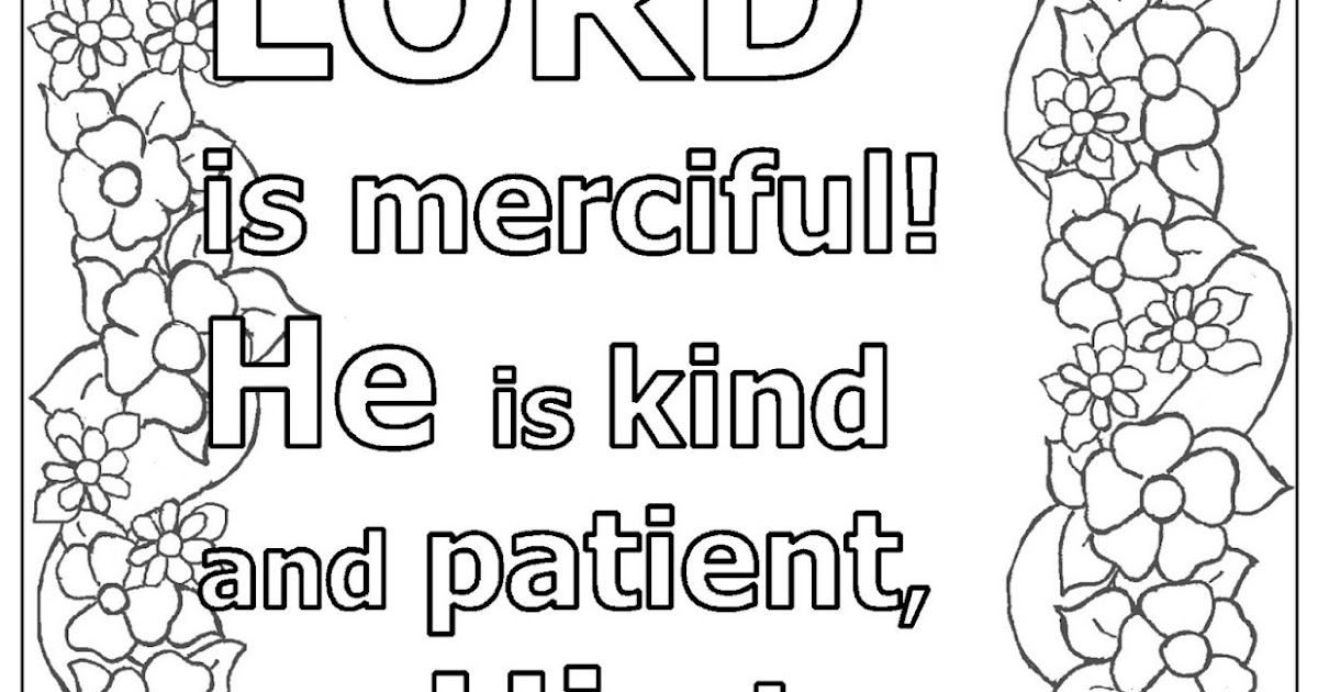 Coloring Pages for Kids by Mr. Adron: Free Psalm 103:8 Print and Color ...
