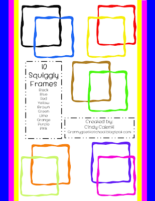 Granny Goes to School: Free Squiggly Frames