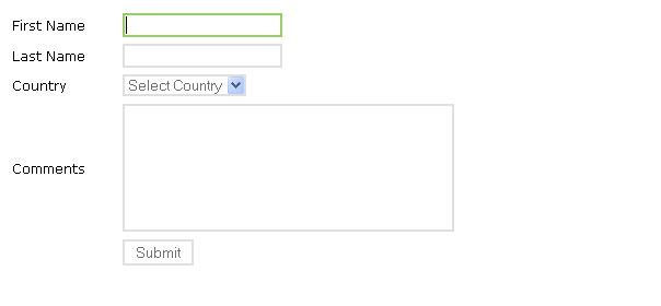 How to highlight the form fields using css and jquery How to highlight the form fields using css and jquery