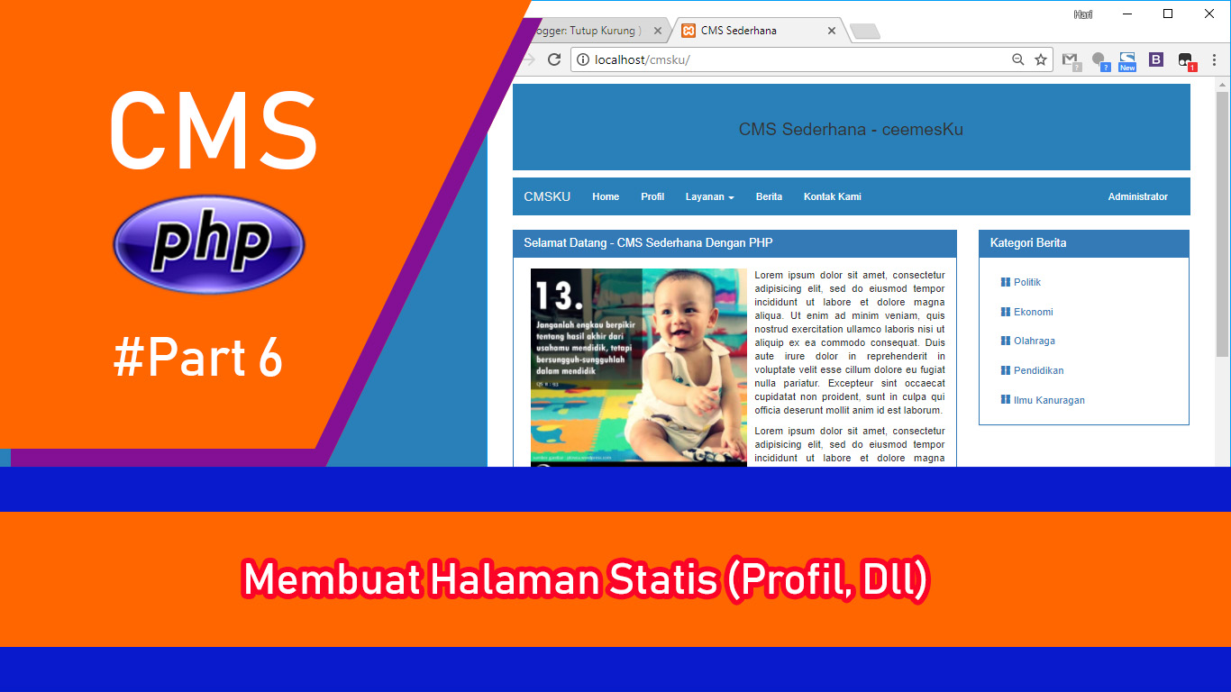 Membangun Cms Sederhana Part 6 Membuat Module Halaman Statis Tutup Kurung