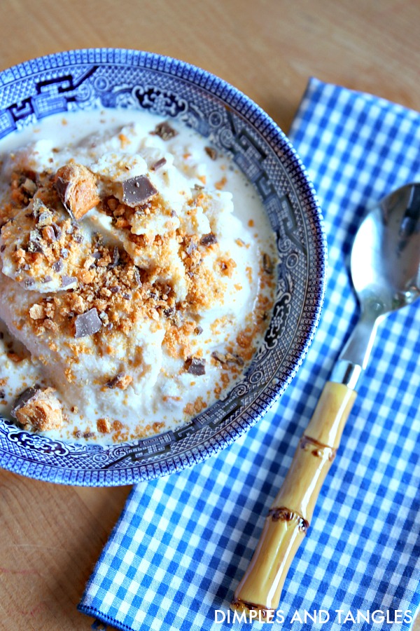 HOMEMADE BUTTERFINGER ICE CREAM RECIPE | Dimples and Tangles