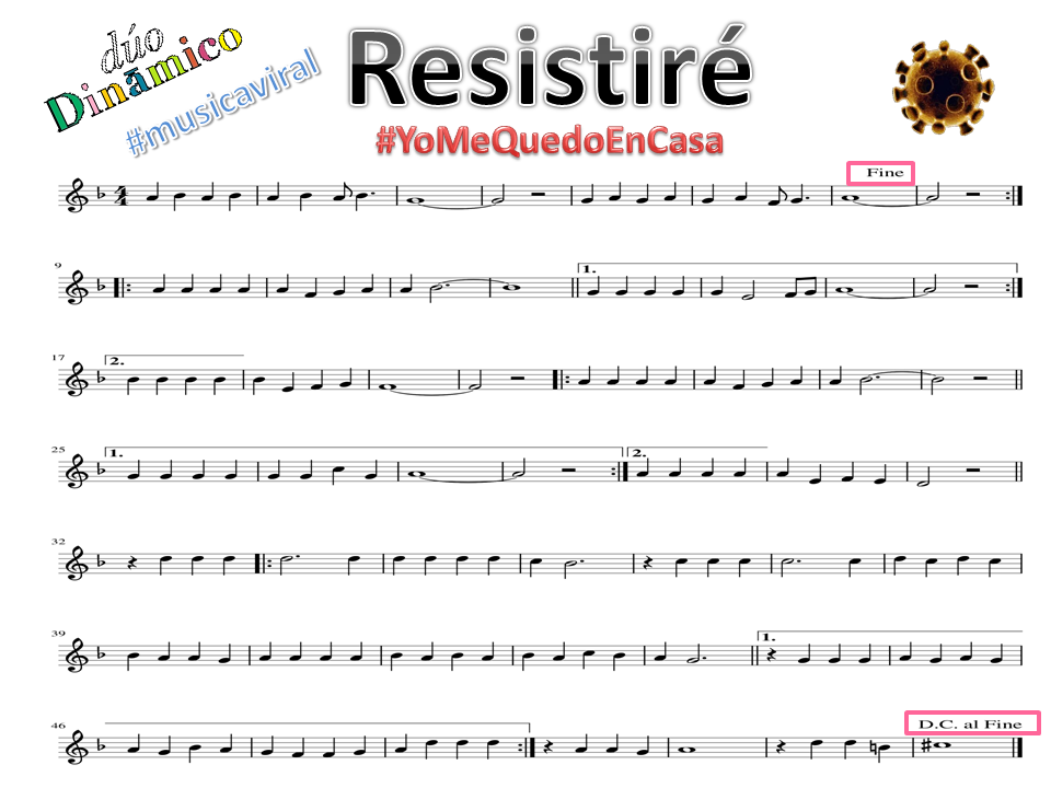 BLOG DE MÚSICA CEIP MARUJA MALLO: Partitura Resistiré TAREA 5º Y 6º
