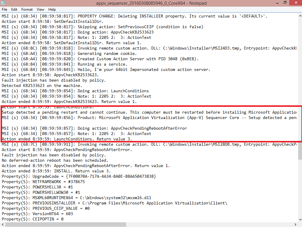 App V 5 1 Sequencer Fails To Install With Fatal Error Application Repackaging And Virtualization