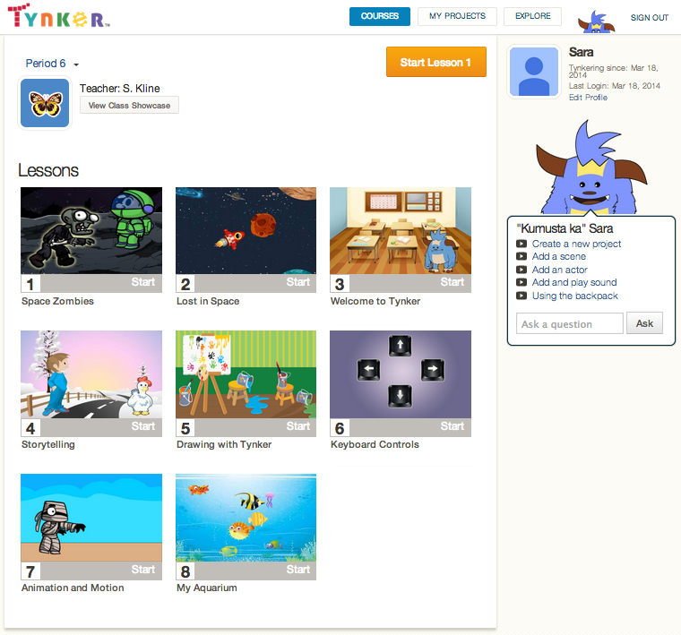 Ms. Kline Online: Create a Video Game Using Tynker Coding