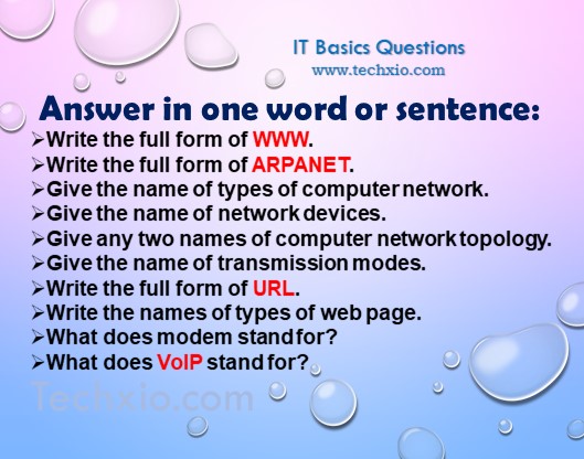 IT Basic Questions With Short Answers it-basic-questions-with-short-answers